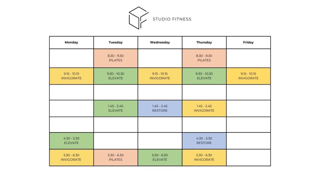 Pilates Timetable | Studio Fitness Sunshine Coast